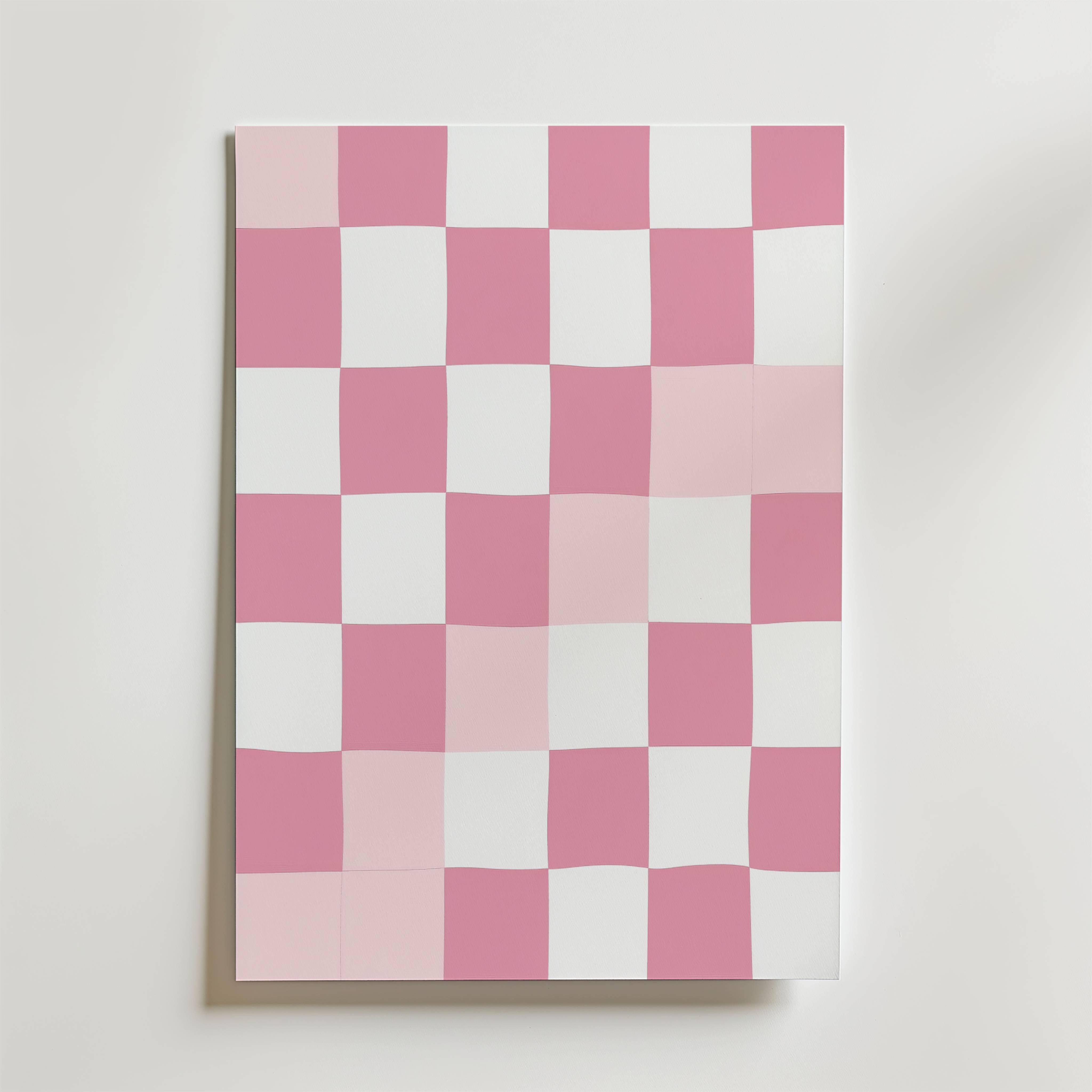 Pink Checkered Poster – Bozetto | Design Posters & Affischer Online